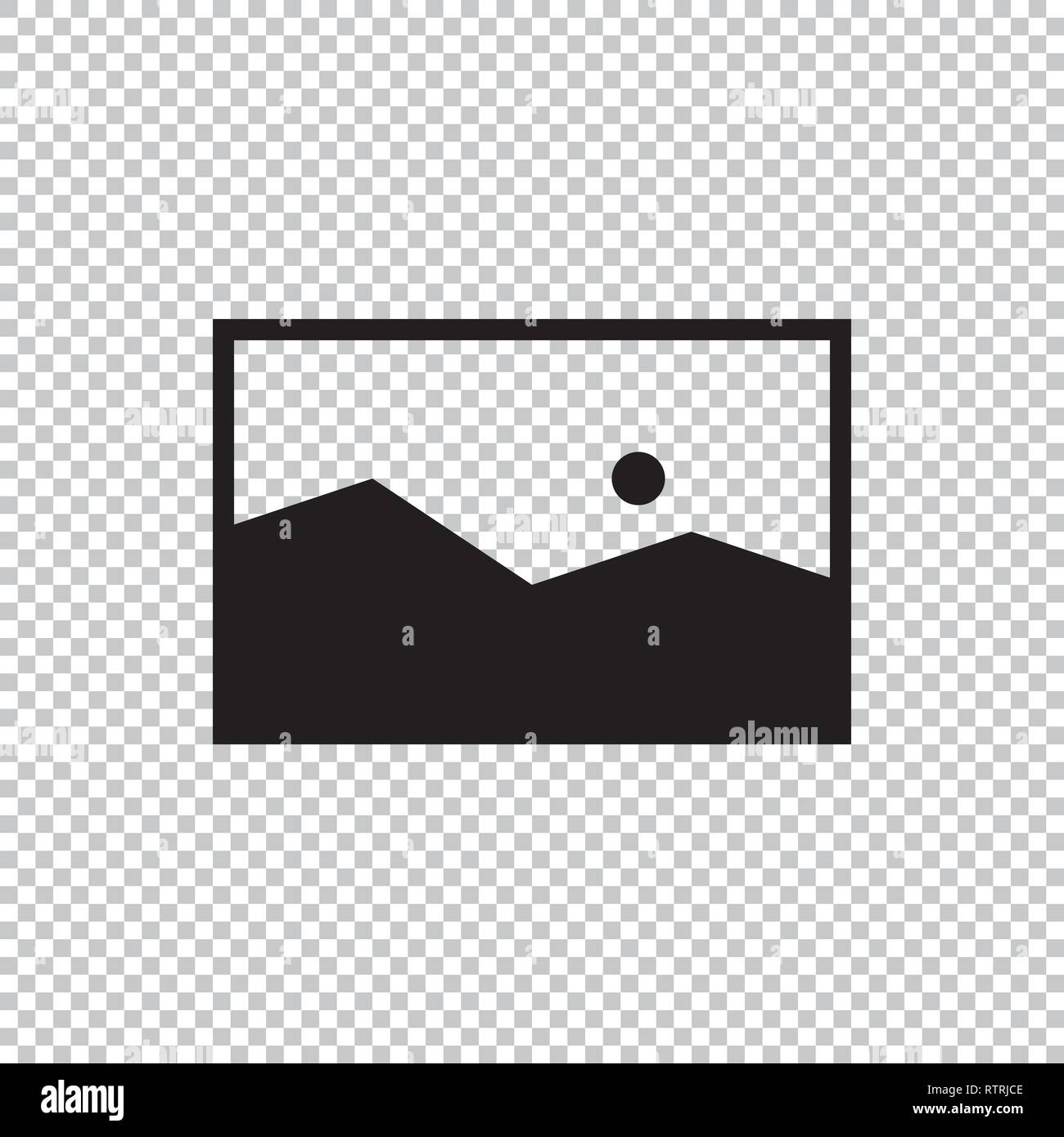 Picture Vector Icon, Black and White Image Element Vector Illustration ...