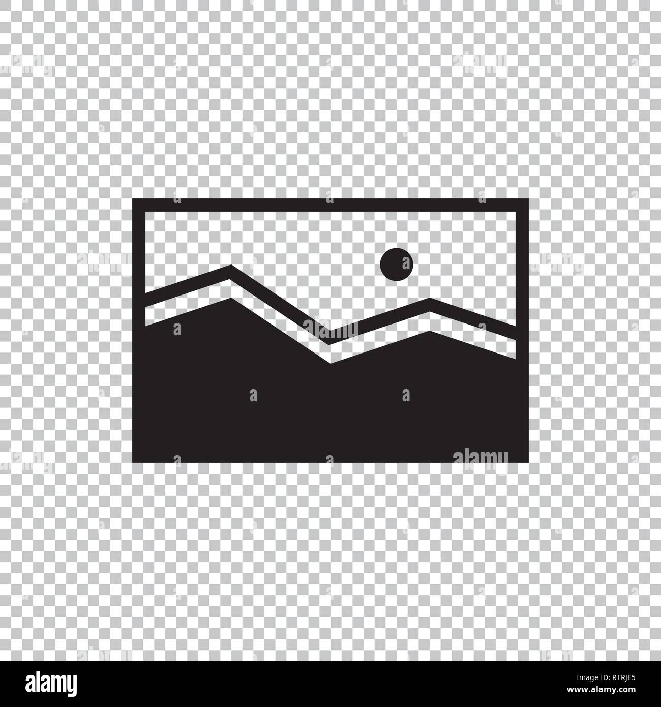 Picture Vector Icon, Black and White Image Element Vector Illustration ...