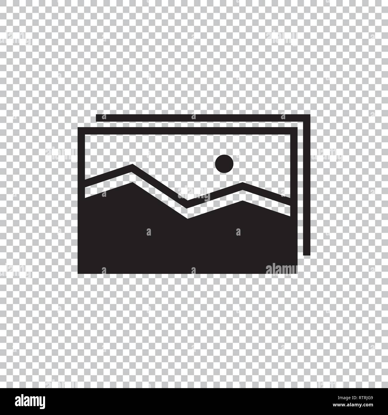 Picture Vector Icon, Black and White Image Element Vector Illustration ...