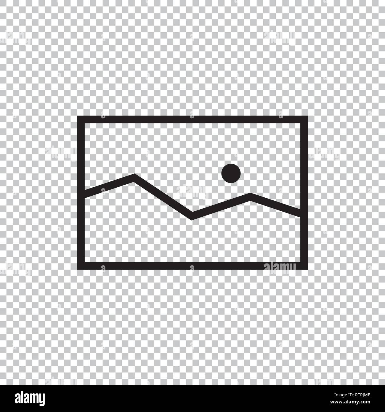 Picture Vector Icon, Black and White Image Element Vector Illustration ...