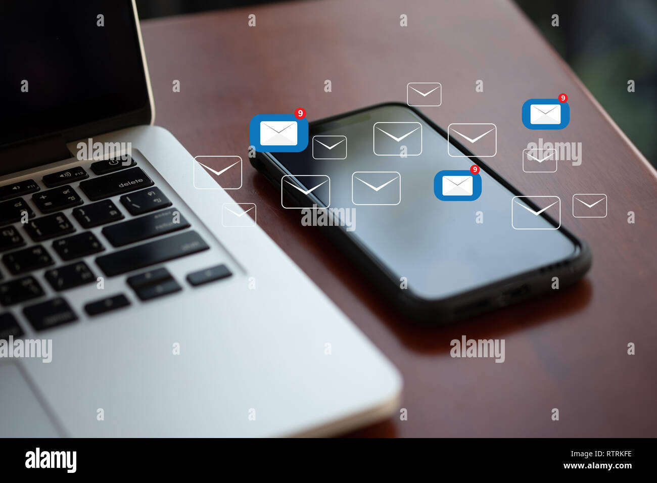 Mail Communication Connection message to mailing contacts phone Global ...