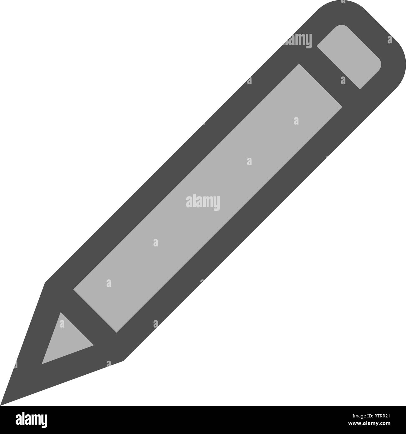 Pencil symbol icon - gray simple with outline, isolated - vector ...