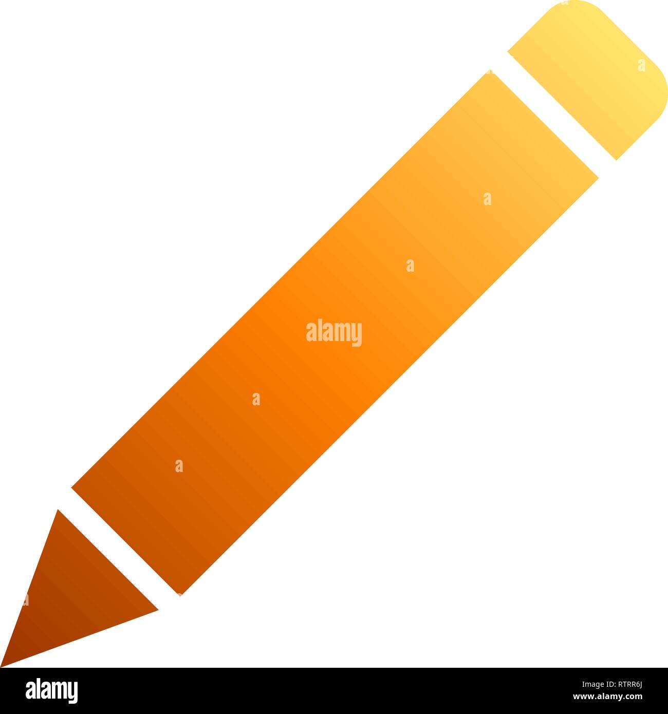 Pencil symbol icon - orange gradient, isolated - vector illustration ...