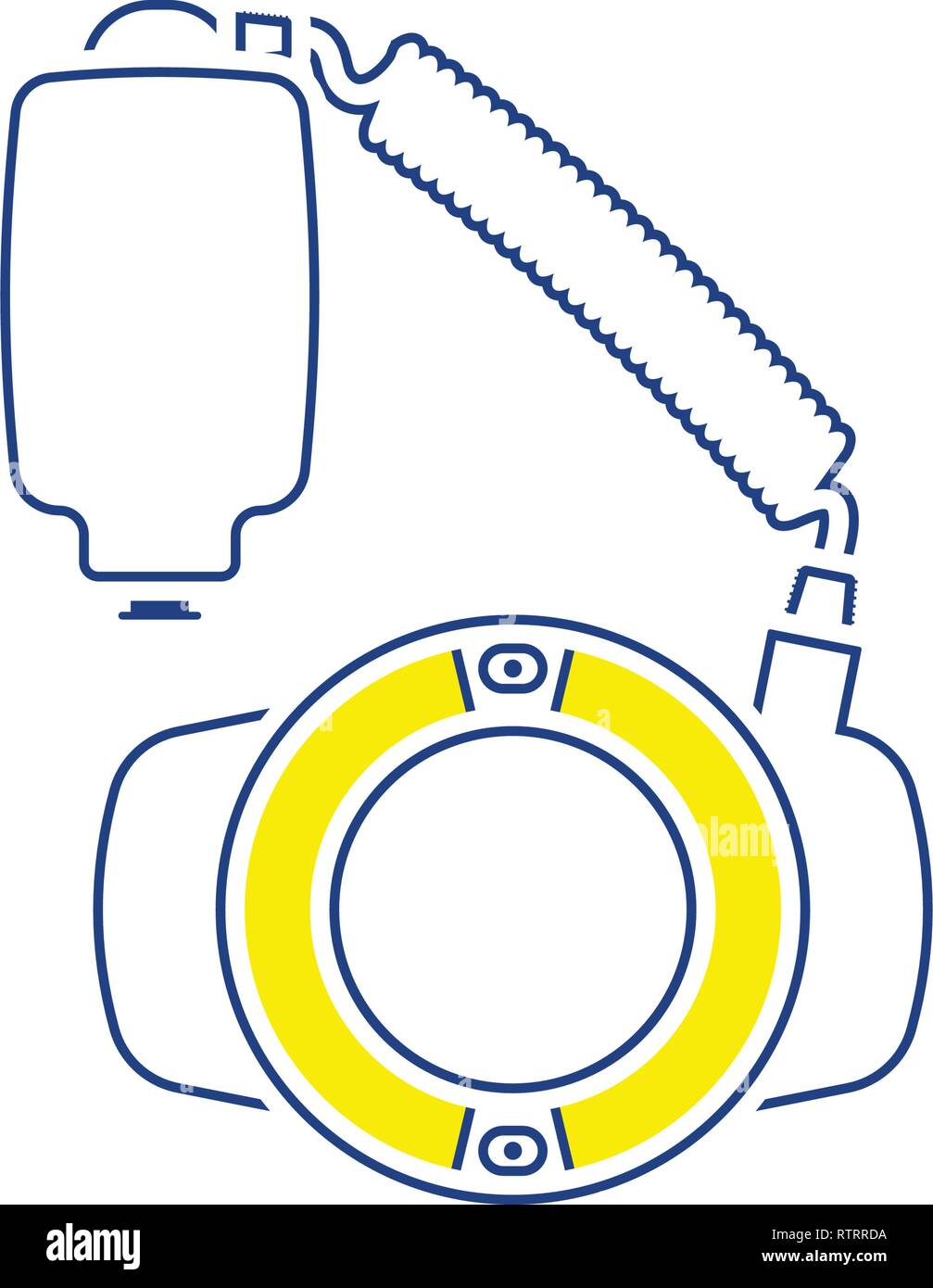 Icon of portable circle macro flash. Thin line design. Vector ...