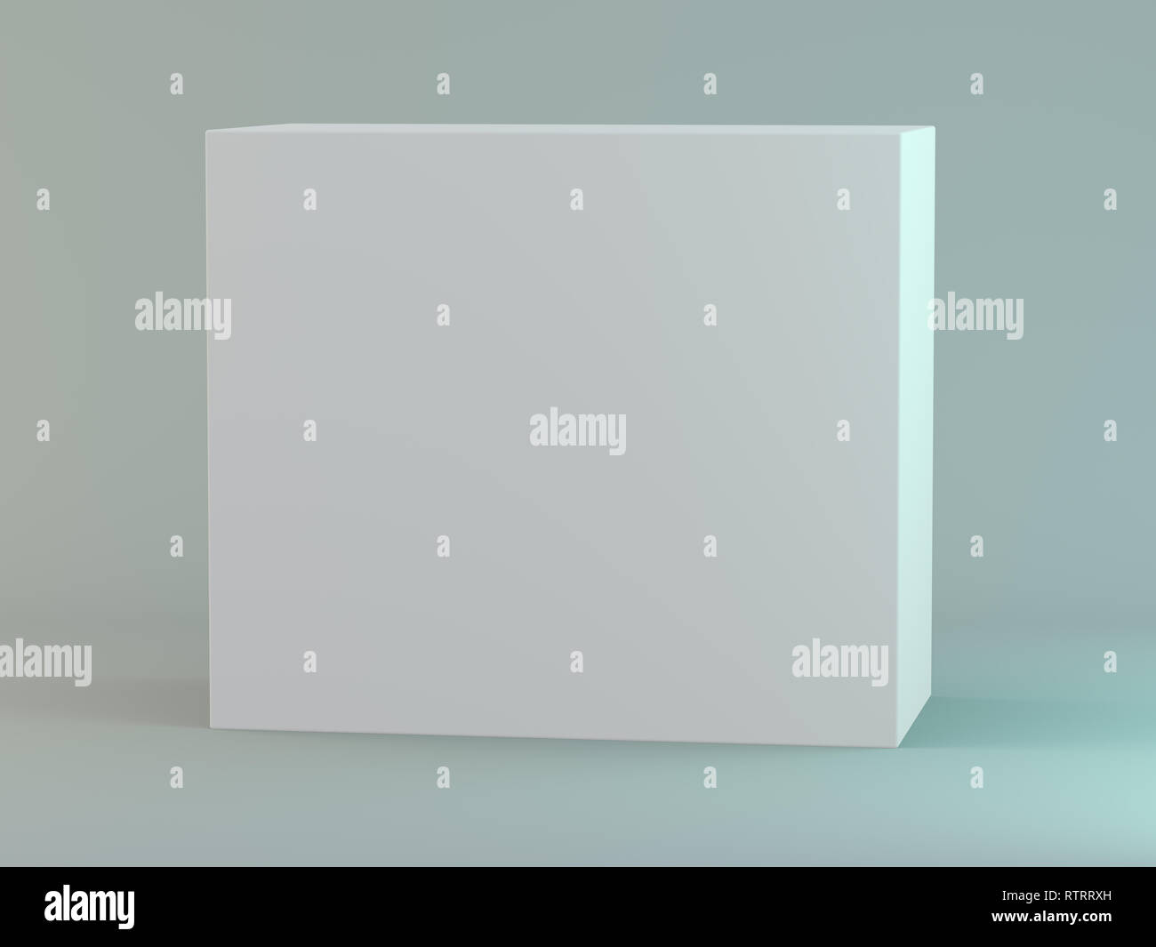 Blank horizontal box on white background with reflection. 3D rendering ... Blank horizontal box on white background with reflection. 3D rendering ...