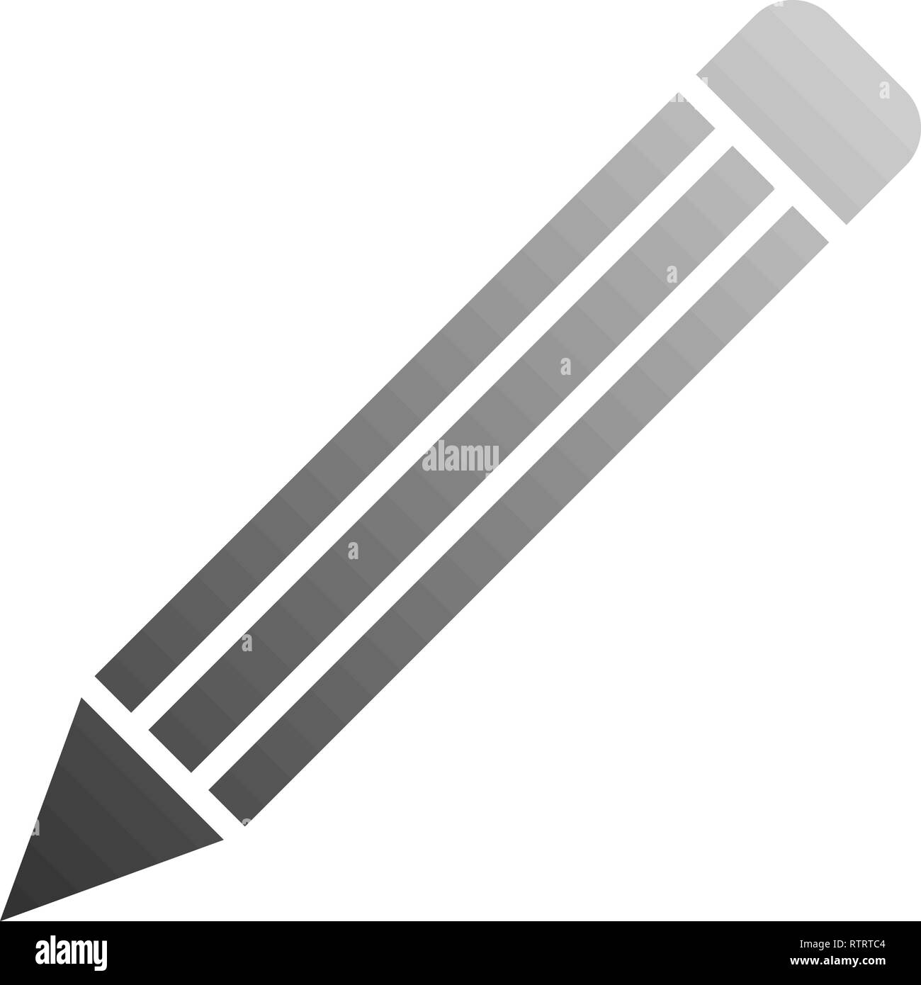 Pencil symbol icon - gray gradient, isolated - vector illustration ...