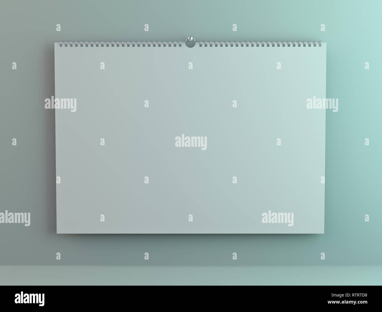 Blank design horizontal calendar template with soft shadows. 3D ...