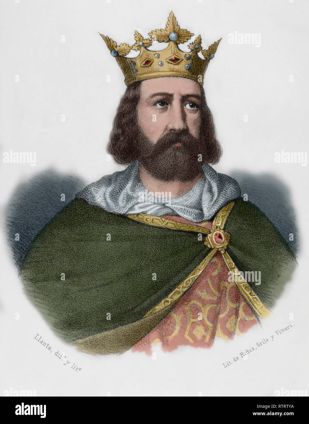 Alfons II the Chaste (1157-1196). King of Aragon and Count of Barcelona ...