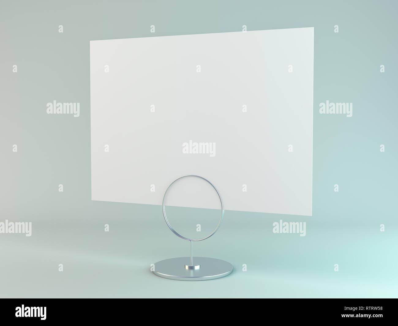 Stand for booklets with white sheets of paper. Mockup. 3D rendering ...