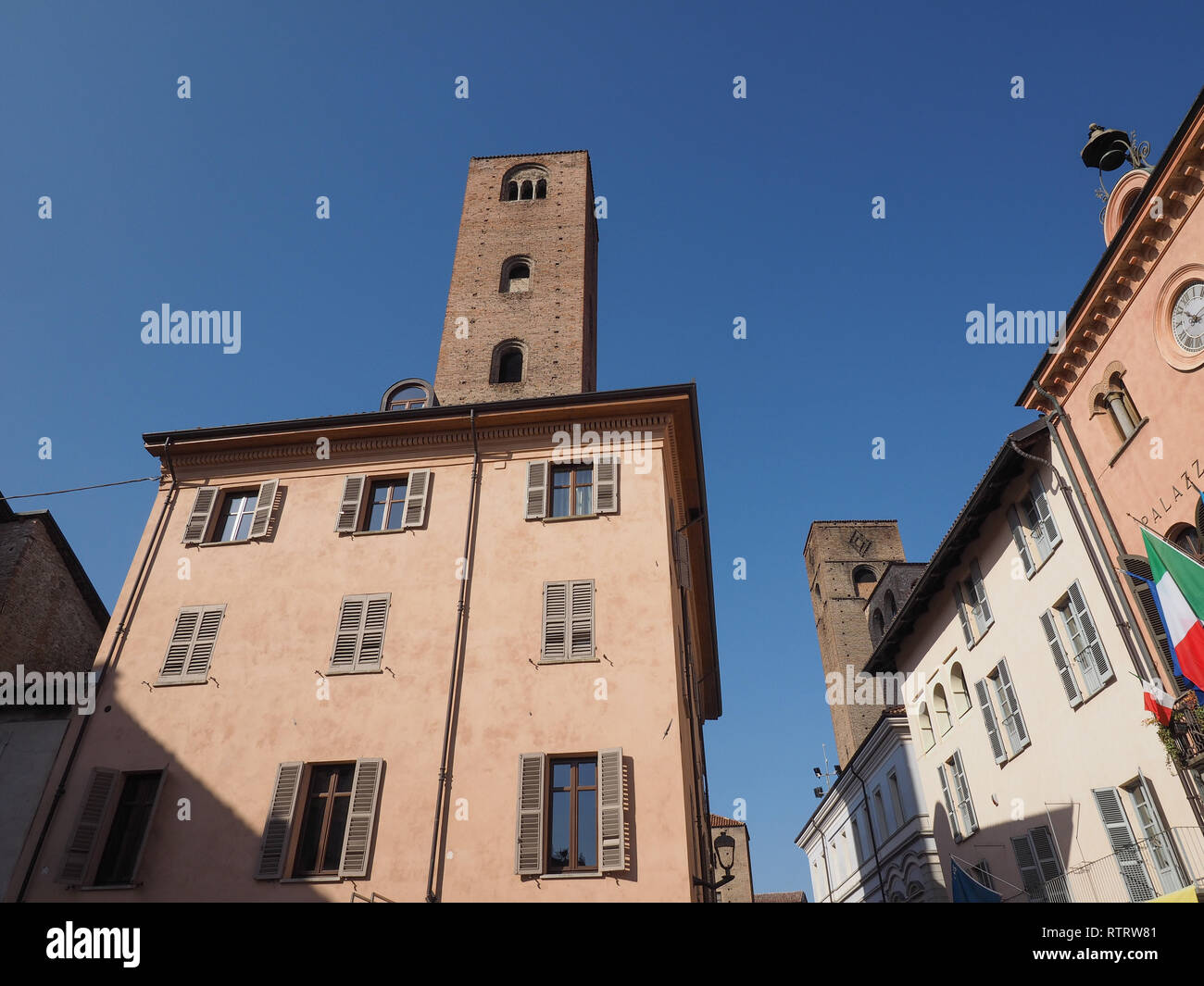 ALBA, ITALY - CIRCA FEBRUARY 2019: Piazza Risorgimento cathedral square ...