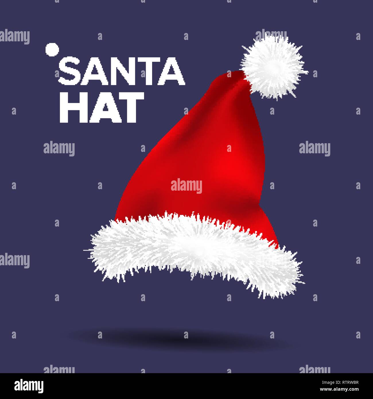 Red Santa Hat Vector. Traditional Costume. Winter Symbol. December Sign ...
