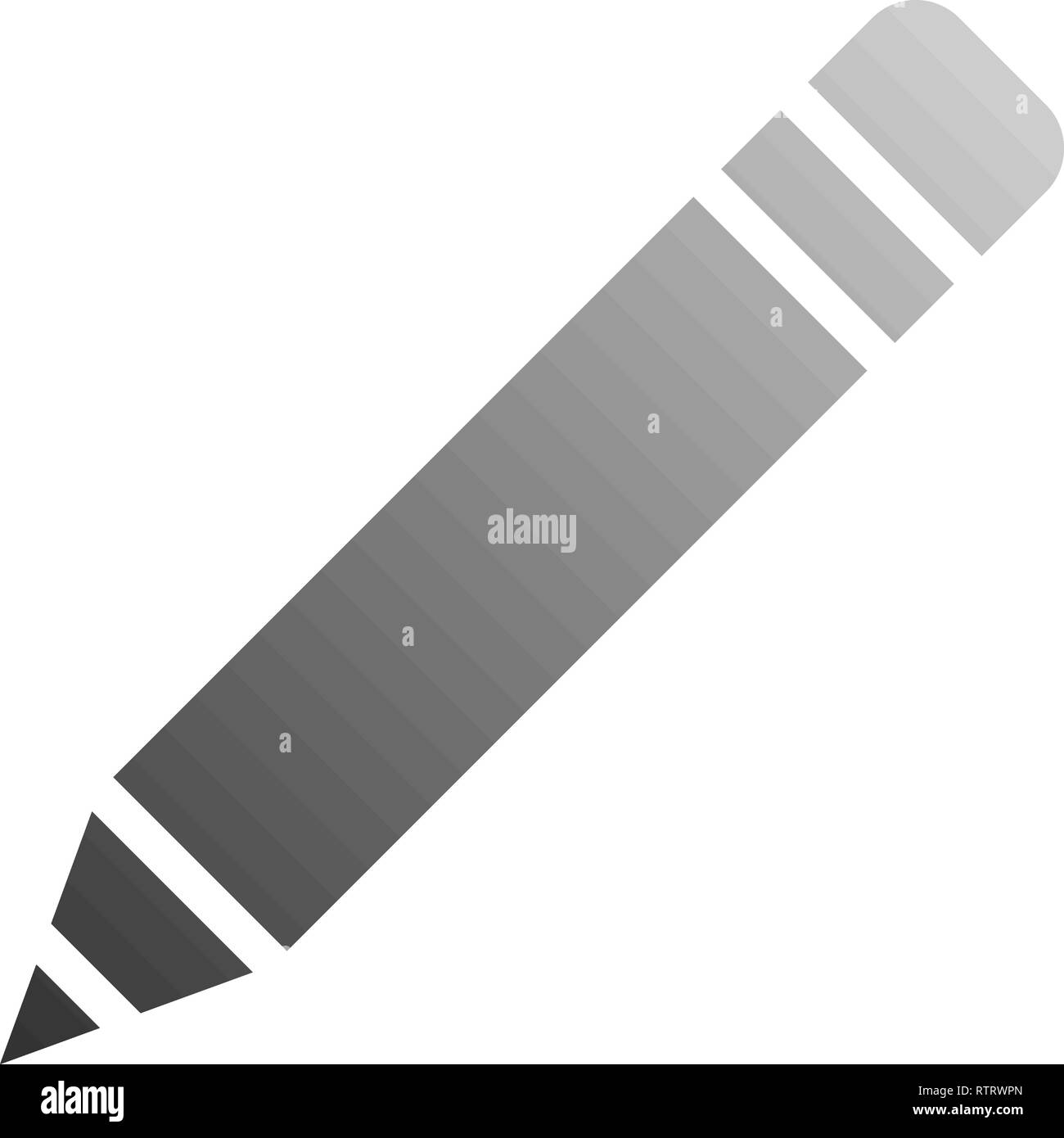 Pencil symbol icon - gray gradient, isolated - vector illustration ...