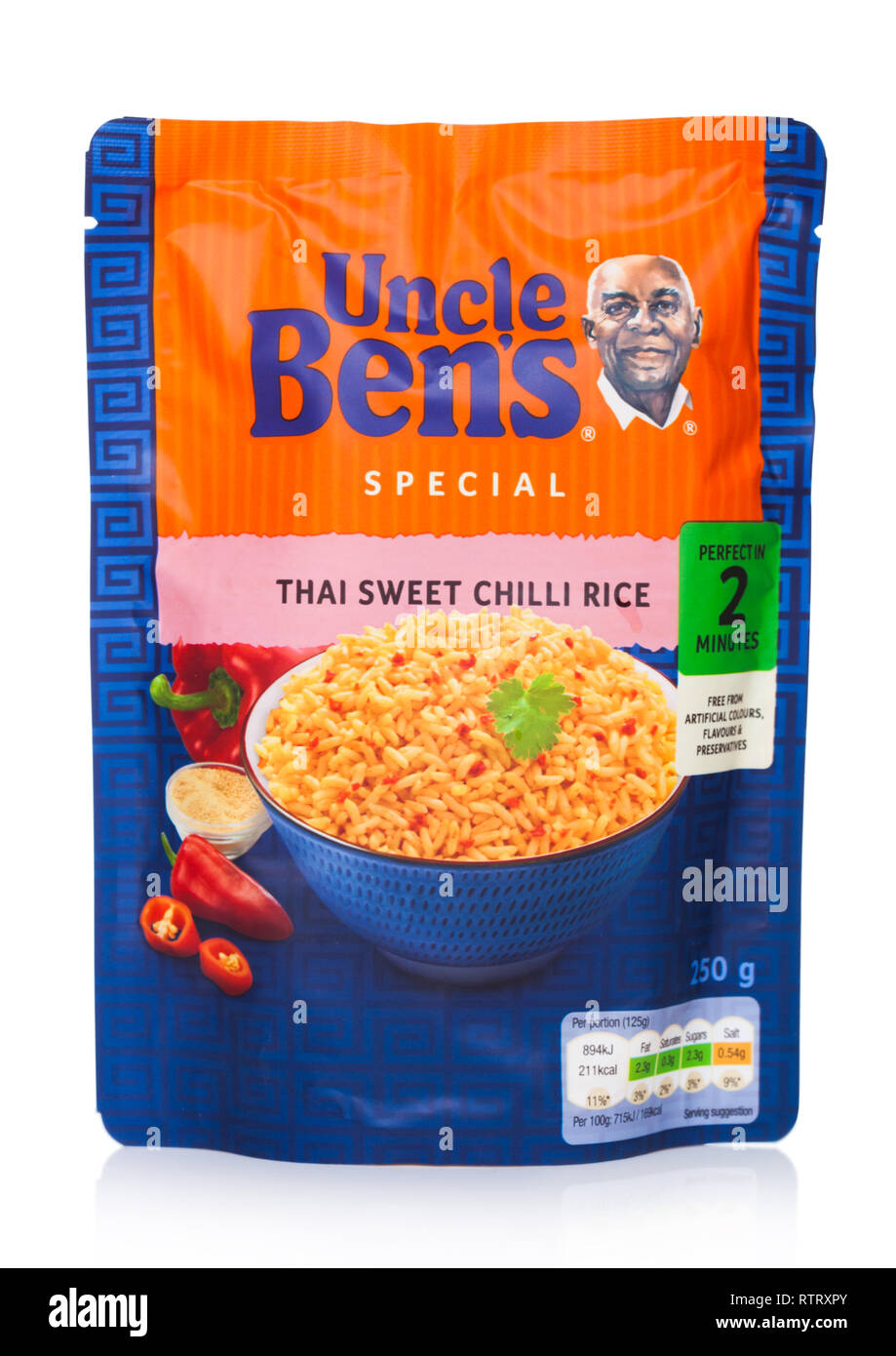 LONDON, UK - MARCH 01, 2019: Uncle Ben's Microwave Special Thai Sweet ...