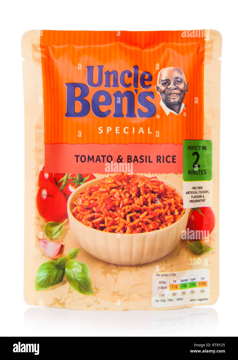 LONDON, UK - MARCH 01, 2019: Uncle Ben's Microwave Special Tomato and ...