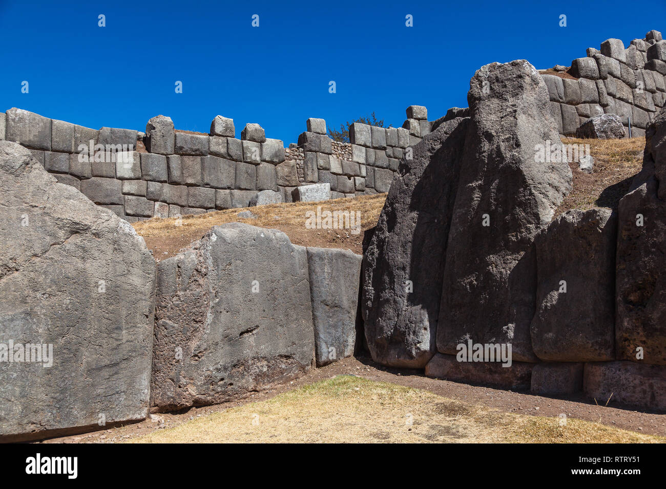 Immense rocks carved and perfectly assembled in the archaeological ...