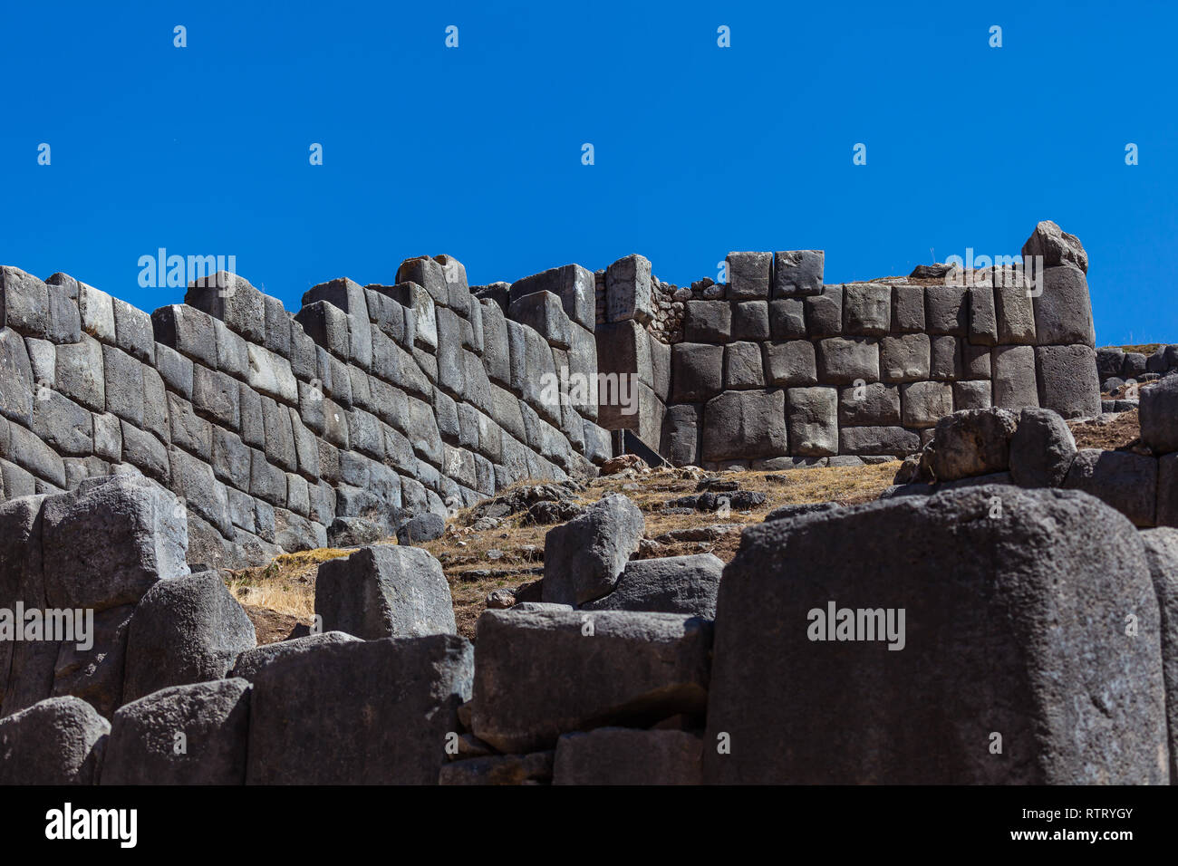 Immense rocks carved and perfectly assembled in the archaeological ...