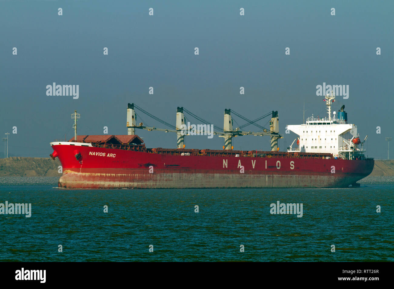 The Navios Arc bulk carrier cargo ship sailing in the Thames Estuary ...