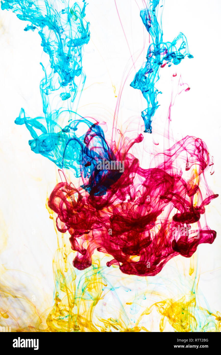 Acrylic colors and ink in water. Abstract background Stock Photo - Alamy