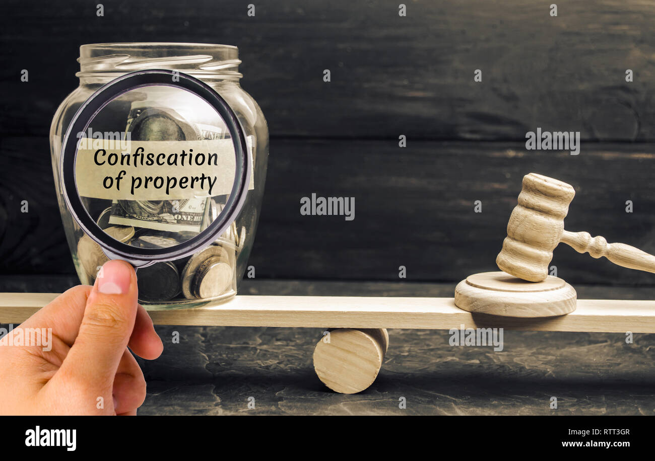 Confiscation of capital and property concept. Malicious tax evasion ...