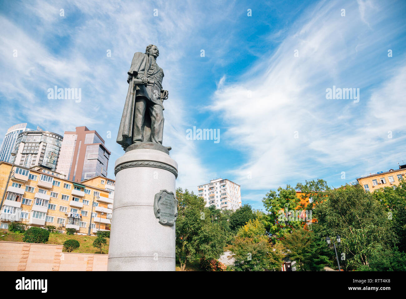 Vladivostok, Russia - September 16, 2018 : Muravyov-Amursky monument ...