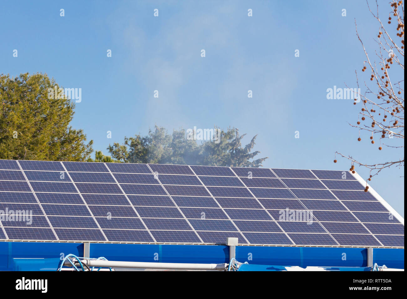 Solar panels in a roof of a building, for auto supply of electrical ...