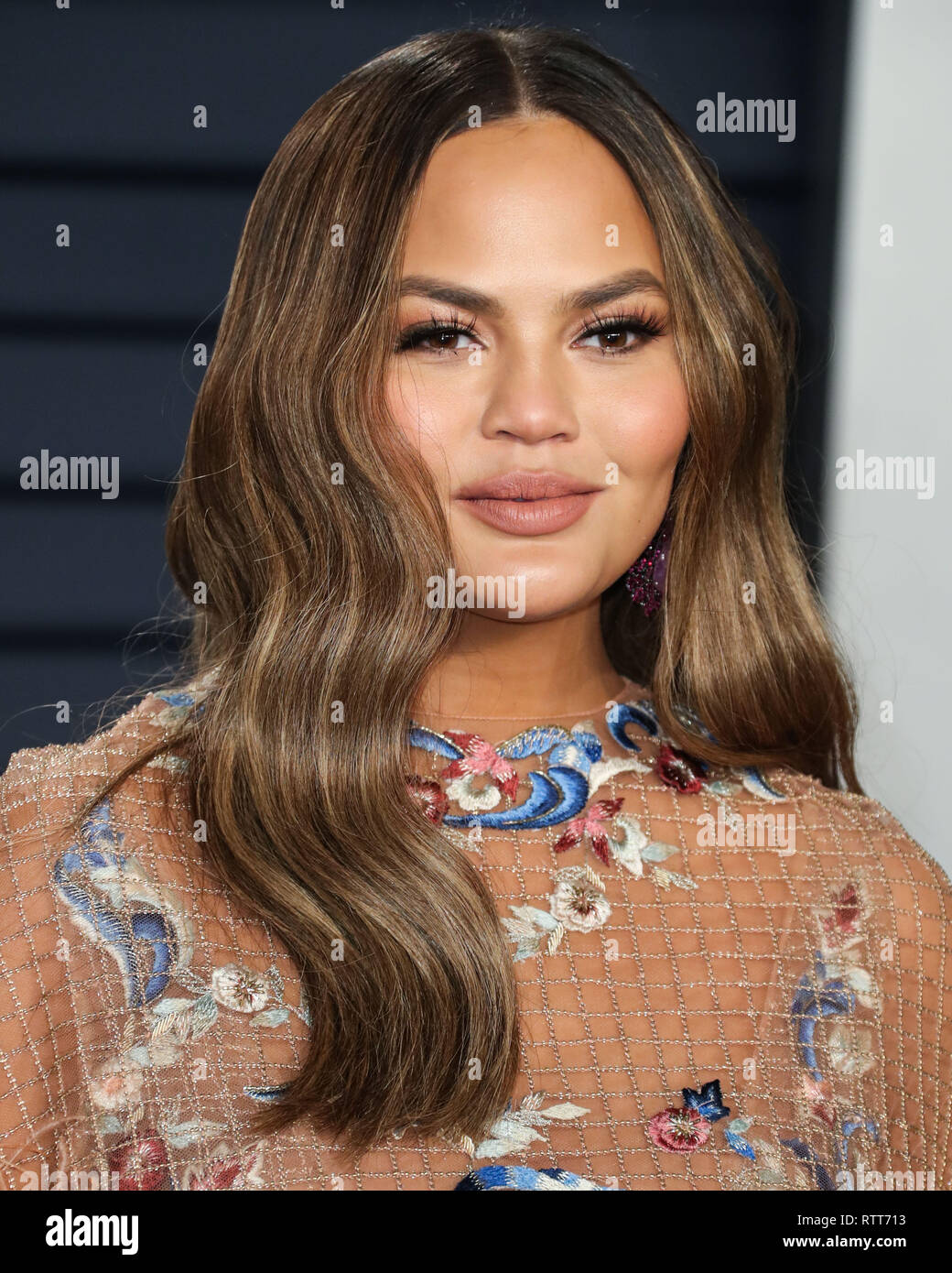 BEVERLY HILLS, LOS ANGELES, CA, USA - FEBRUARY 24: Model Chrissy Teigen ...