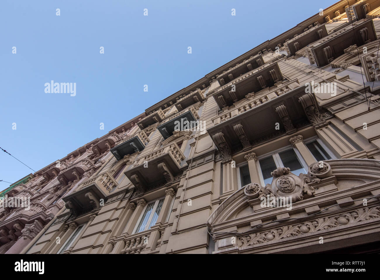 Typical Italian residential architecture. Apartment building and ...