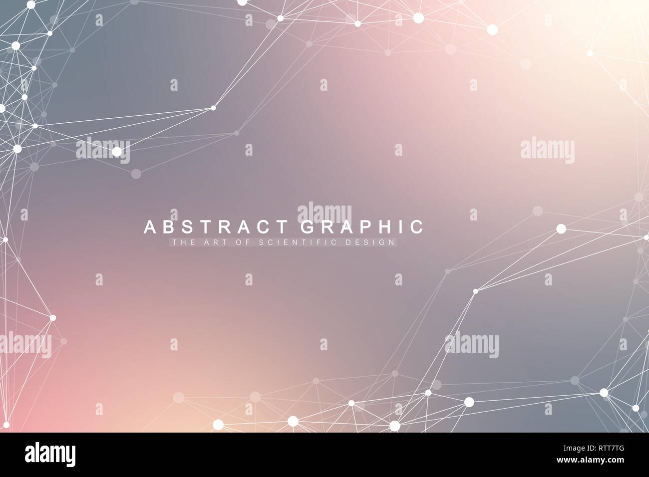 Geometric abstract background with connected line and dots. Network and ...