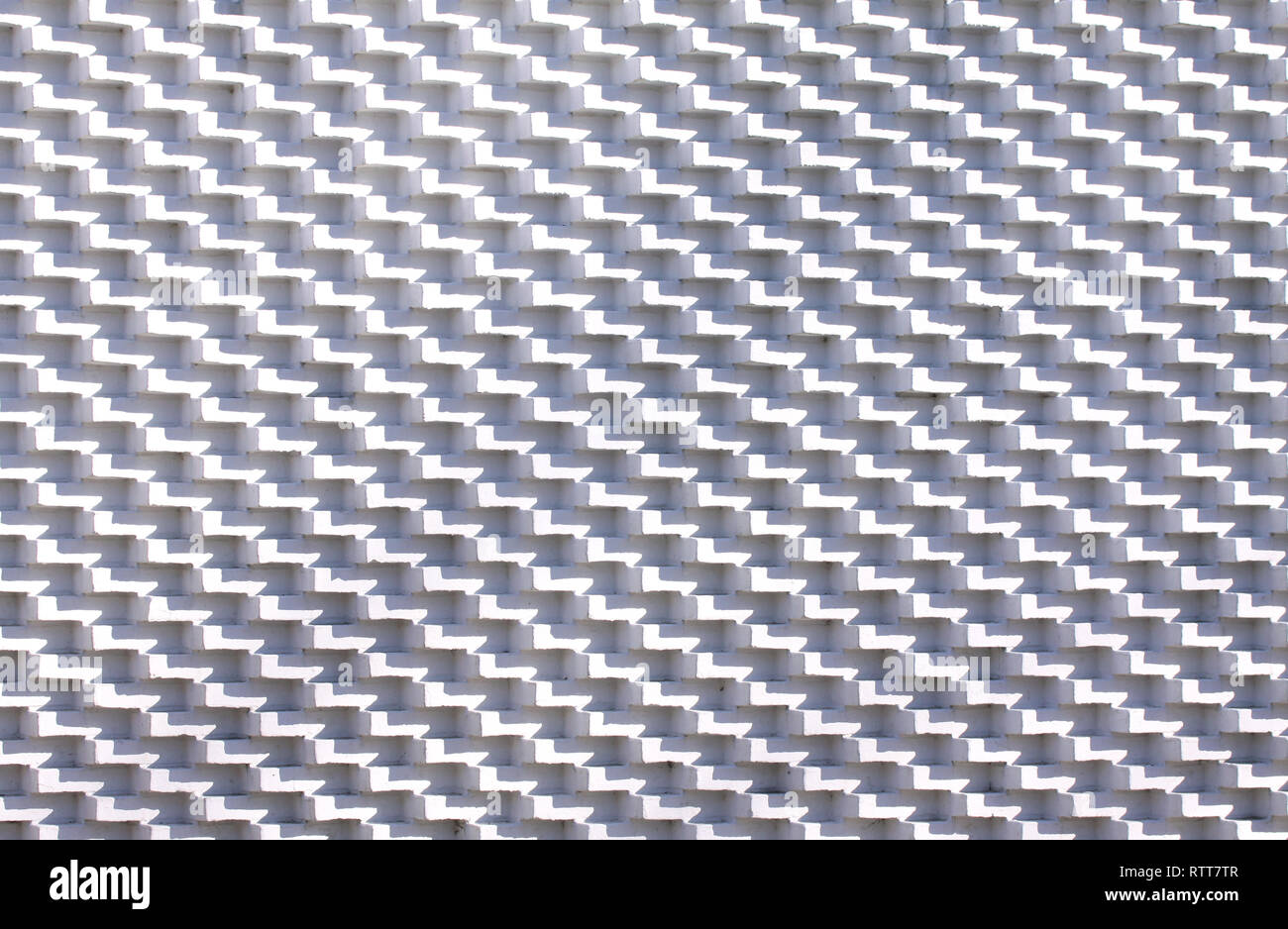 White brick wall in unusual pattern with bricks sticking out Stock ...