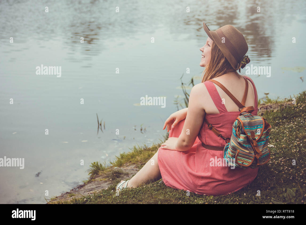 Girl beside river hi-res stock photography and images - Alamy