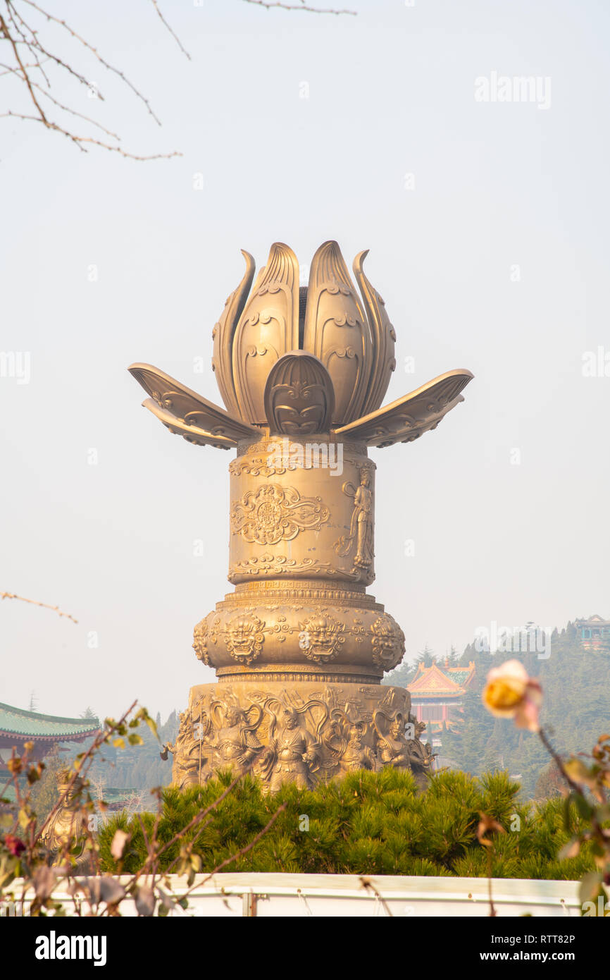 Longkou,Yantai,Shandong,China - December 19 2018 : chinese god statue ...
