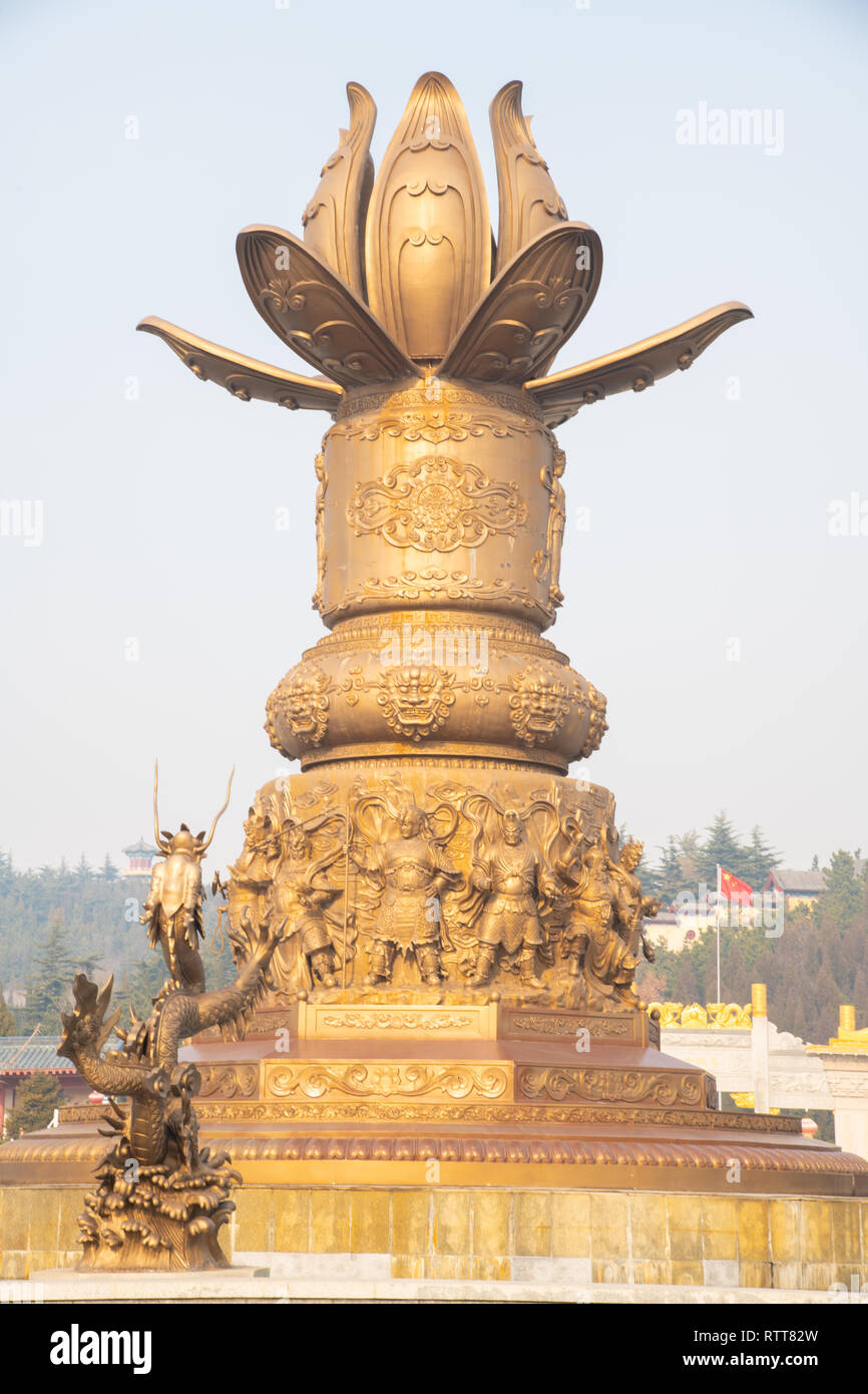 Longkou,Yantai,Shandong,China - December 19 2018 : chinese god statue ...
