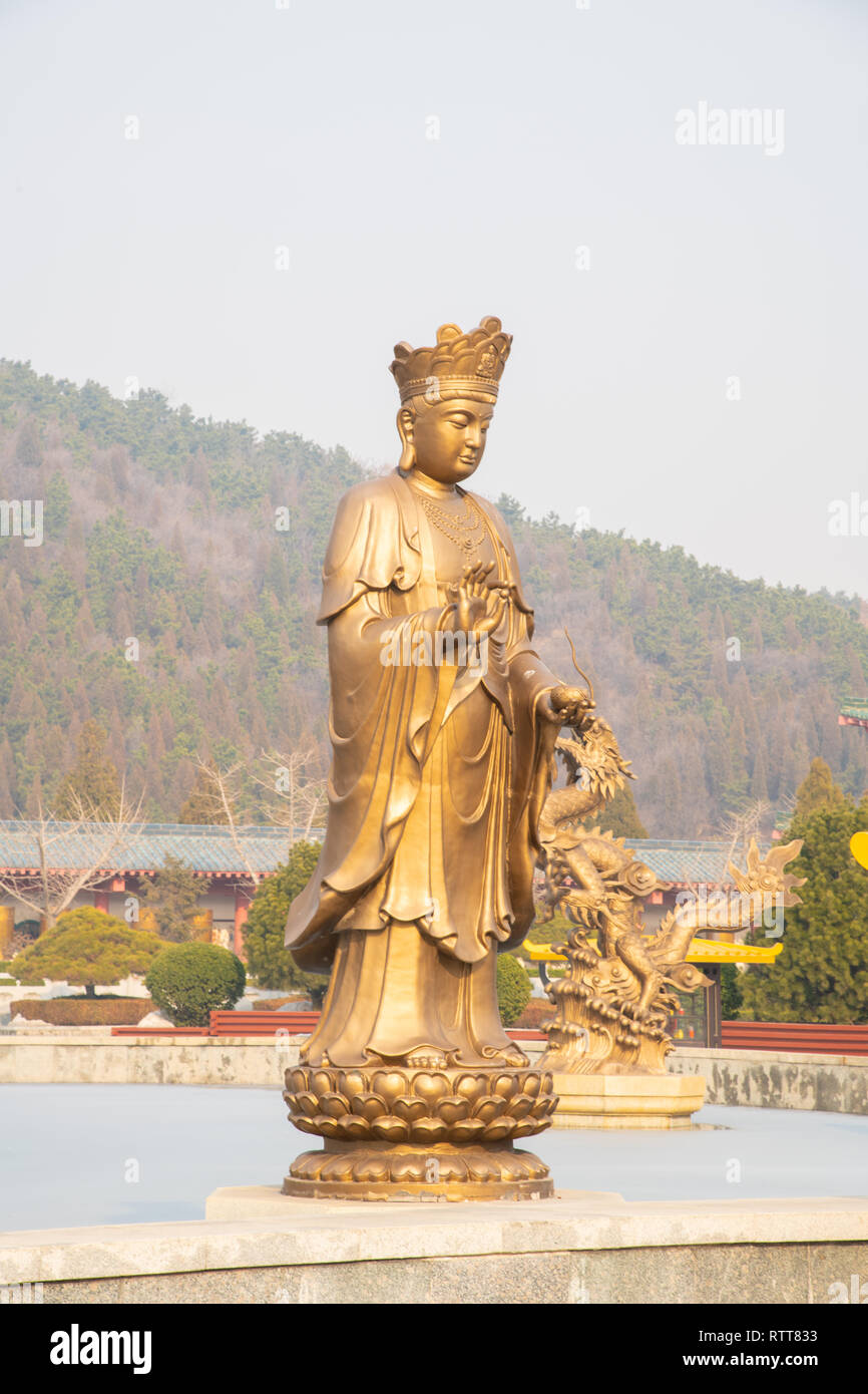 Longkou,Yantai,Shandong,China - December 19 2018 : chinese god statue ...