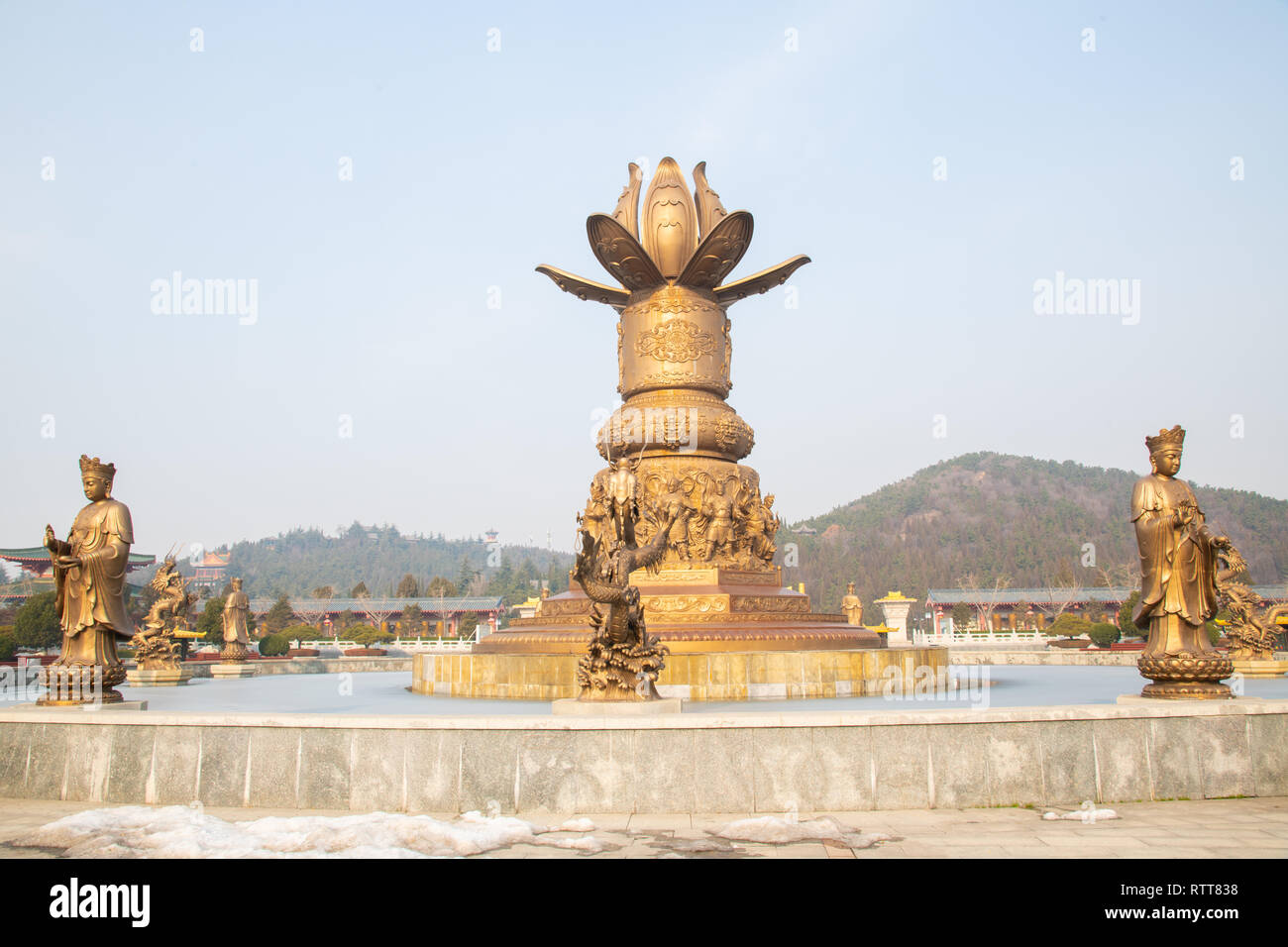 Longkou,Yantai,Shandong,China - December 19 2018 : chinese god statue ...