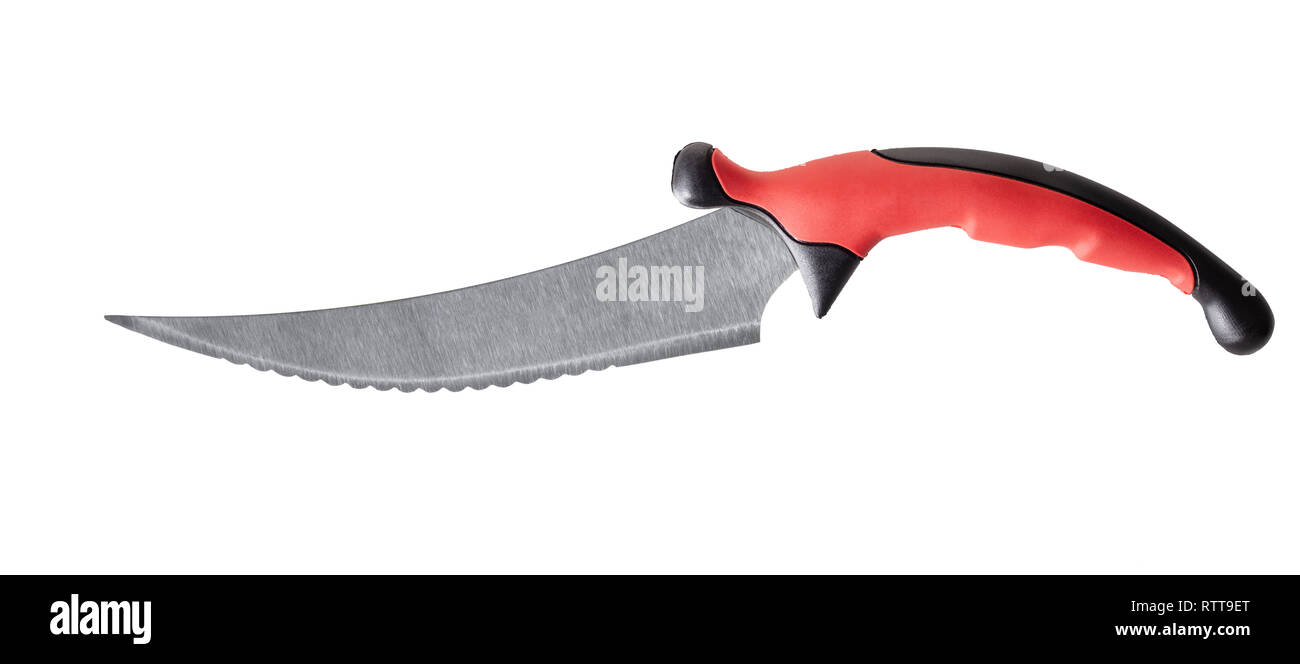 new kitchen knife on a white isolated background Stock Photo - Alamy