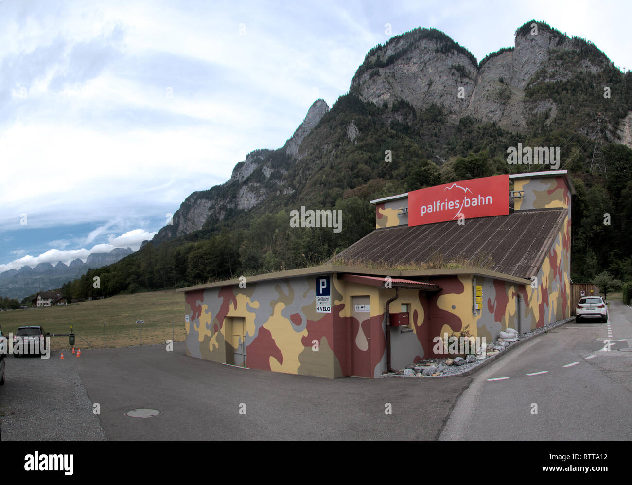 The station of the Palfriesbahn, recommissioned military cable-car ...