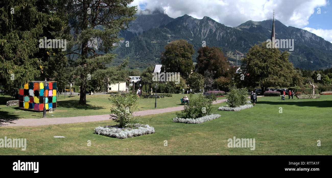 Artwork on display in Bad Ragaz during the 2018 Bad Ragartz festival ...
