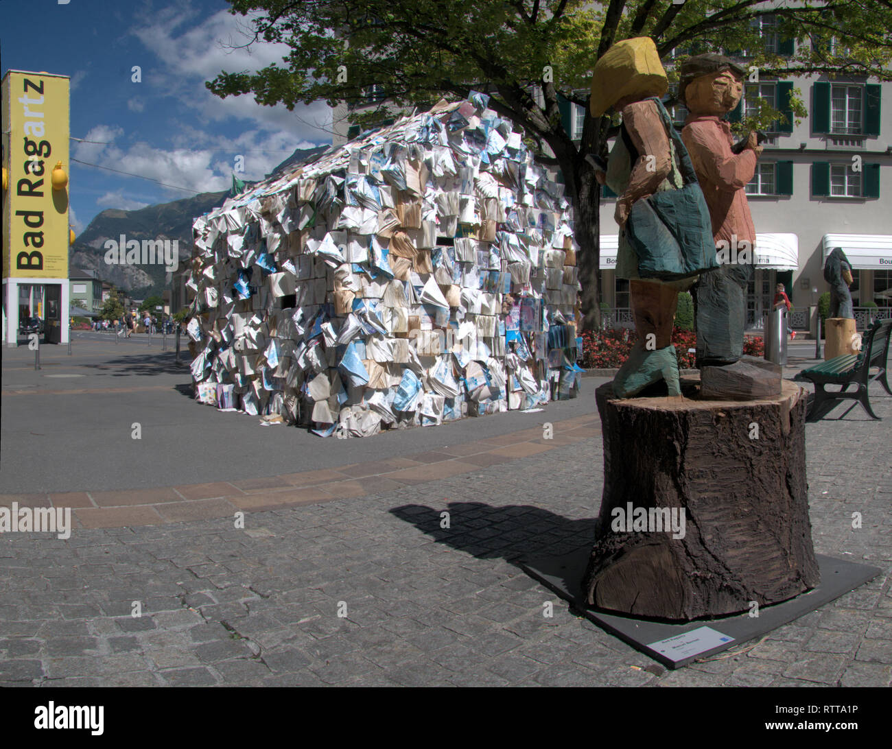 Artwork on display in Bad Ragaz during the 2018 Bad Ragartz festival ...