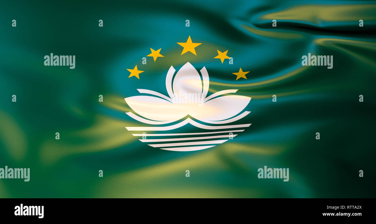 Flag of Macau. 3D illustration Stock Photo - Alamy