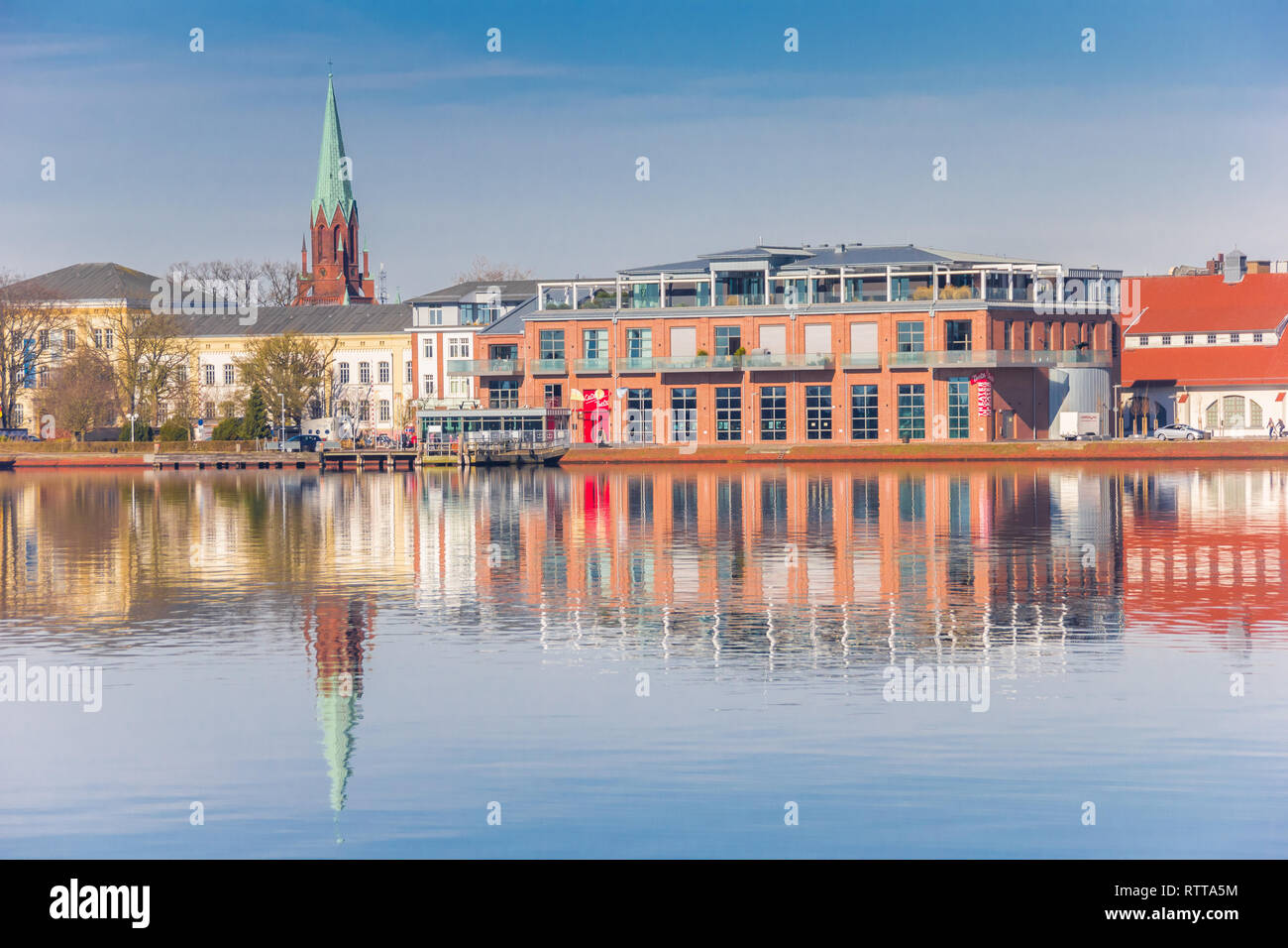 Colorful buildings at the waterfront of Wilhelmshaven, Germany Stock ...