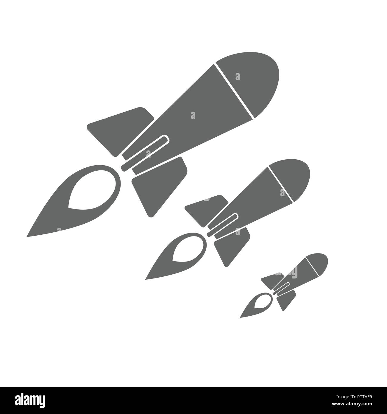 rocket icon, flat vector symbol for design isolated on white background ...