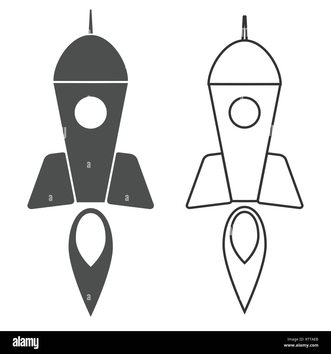 rocket icon, flat vector symbol for design isolated on white background ...