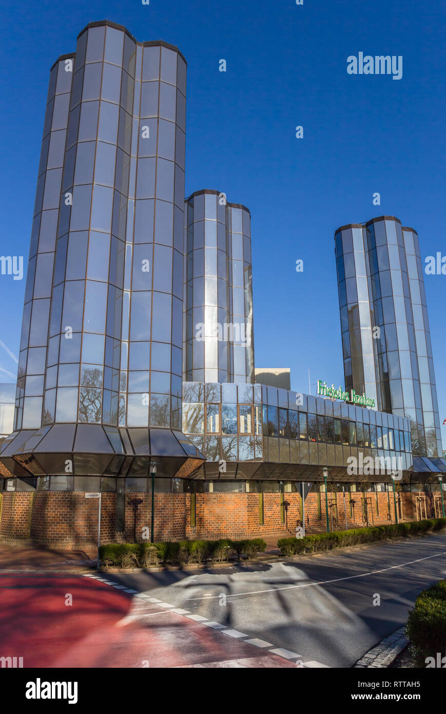 Towers and facade of the beer brewery in Jever, Germany Stock Photo - Alamy
