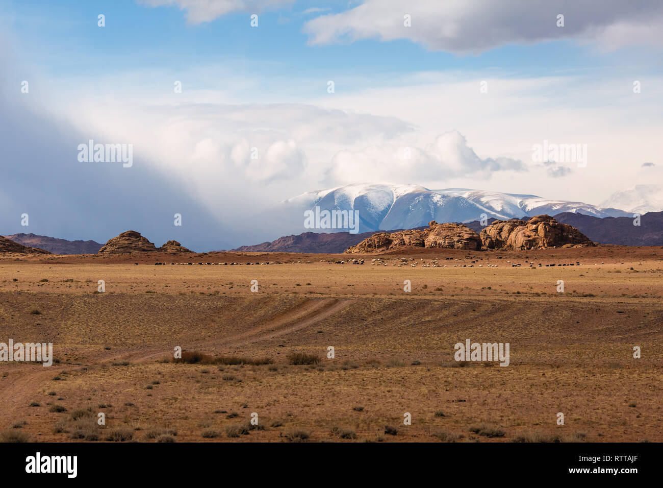 Landscape of mountains and steppe in Western Mongolia Stock Photo - Alamy