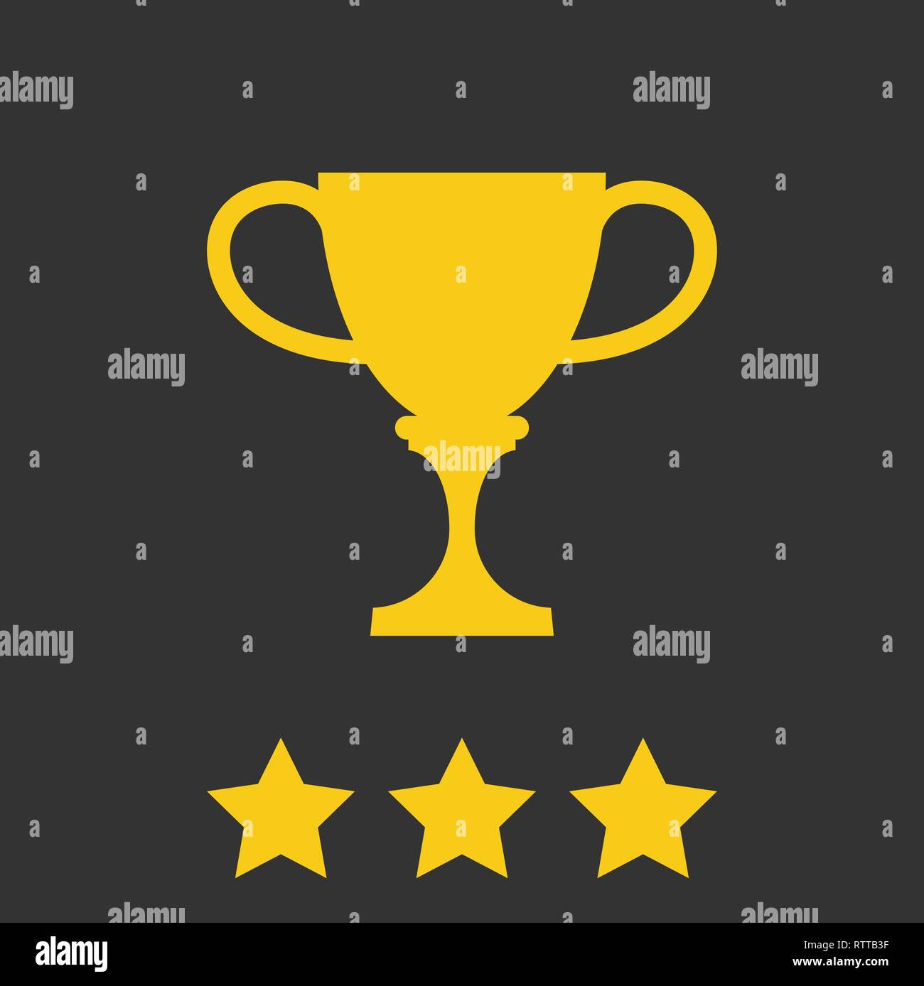 Vector winner cup flat icon. Golden symbol of win Stock Vector Image ...