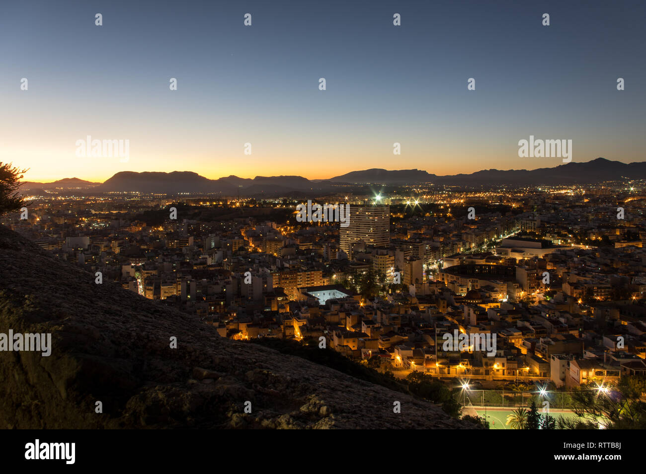 Sunset in Alicante, Spain Stock Photo - Alamy