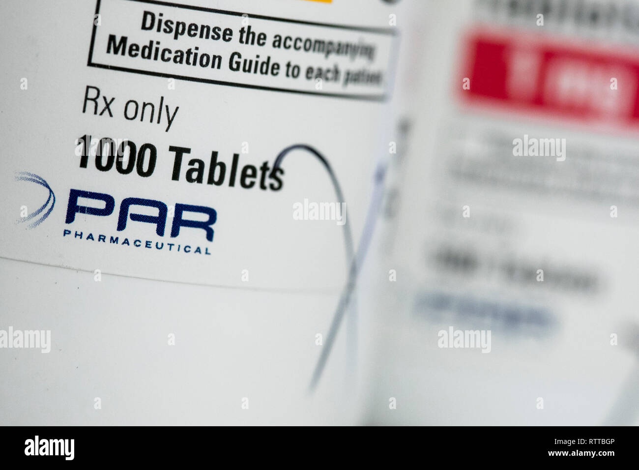 A Par Pharmaceutical logo is seen on prescription pharmaceutical ...