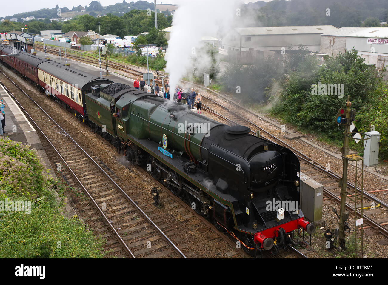 Lord Dowding steam locomotive at Par, Cornwall, England Stock Photo - Alamy