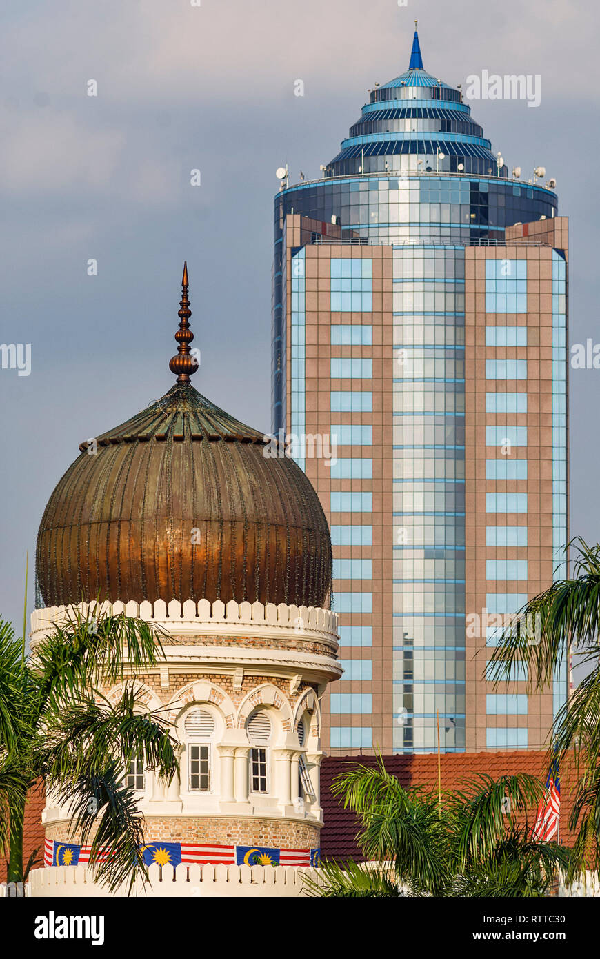 Sultan Abdul Samad Building and tower in the background in Kuala Lumpur ...