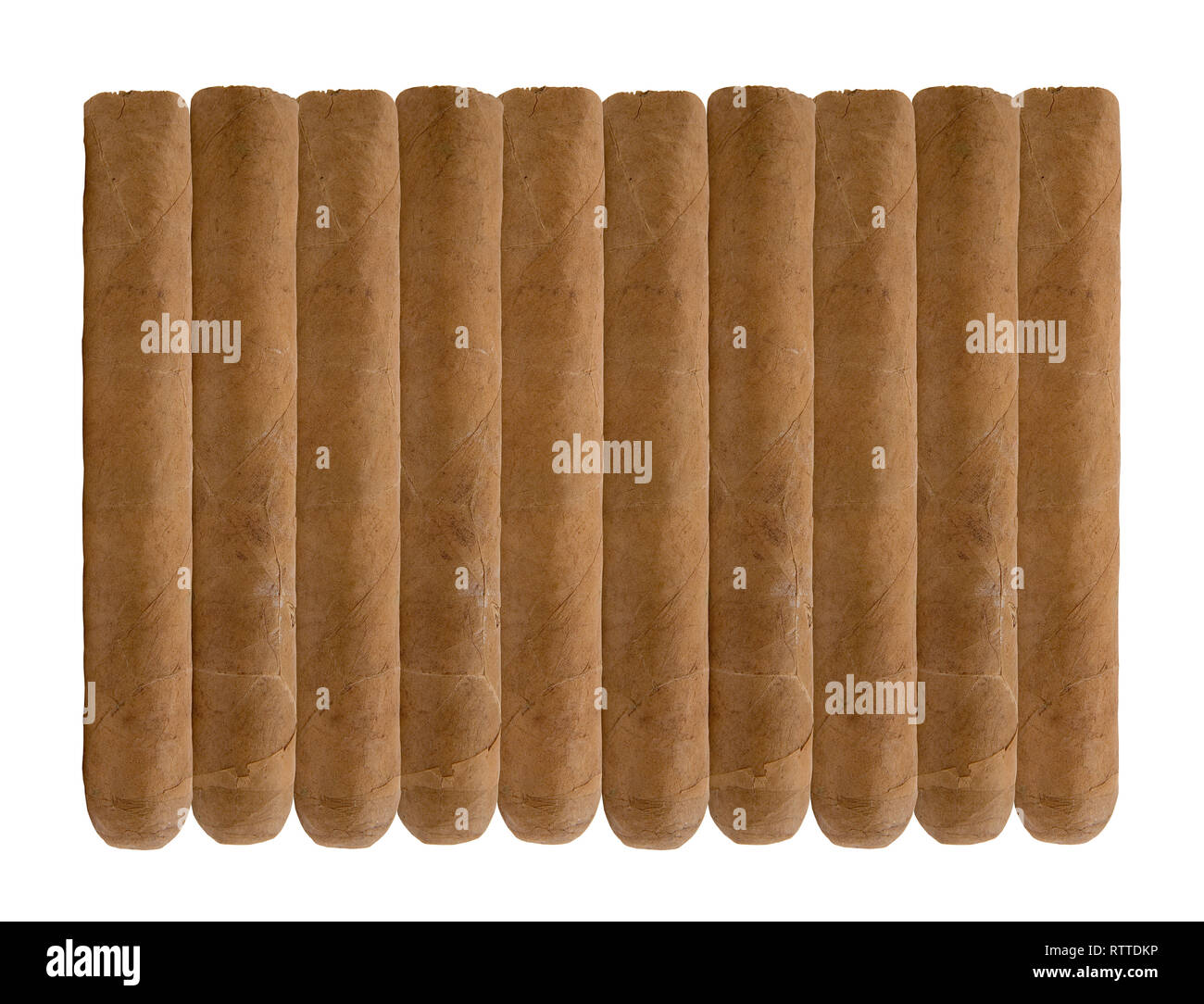 eight cuban cigars isolated on white background Stock Photo - Alamy
